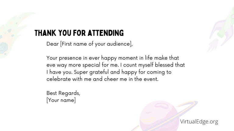 15 Best Thank you for attending letter | Virtual Edge